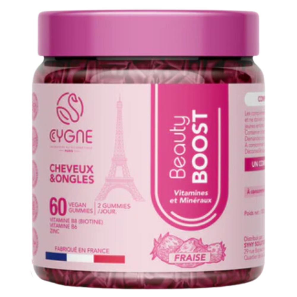 Cygne Beauty Boost Vitamines & Minéraux Cheveux & Ongles Fraise – 60 ...